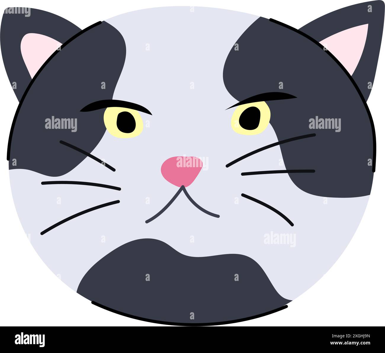 animal cat face cartoon vector illustration Stock Vector Image & Art ...