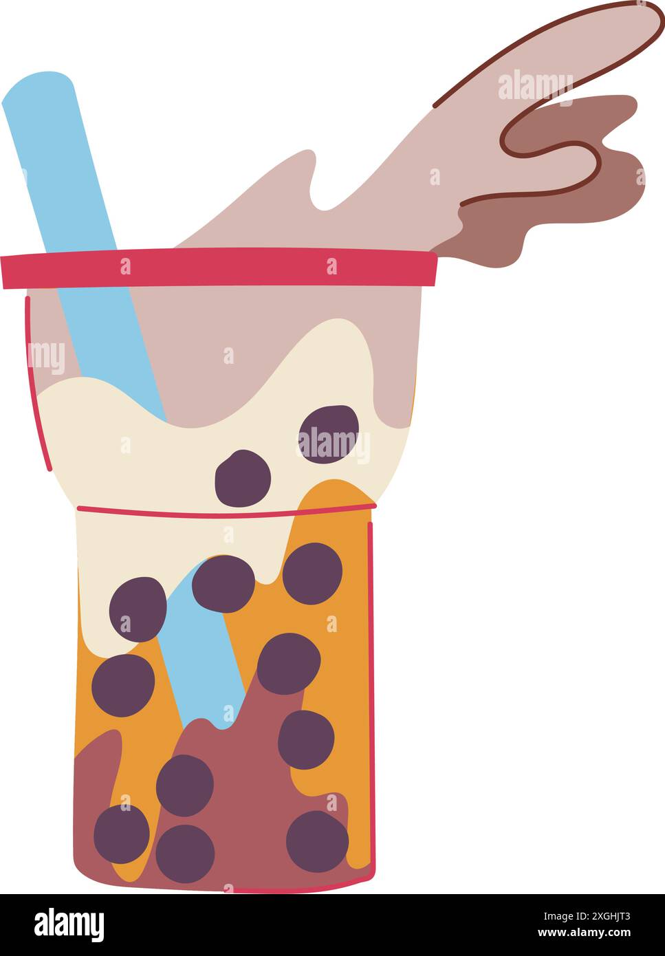 asian bubble tea cartoon vector illustration Stock Vector Image & Art ...