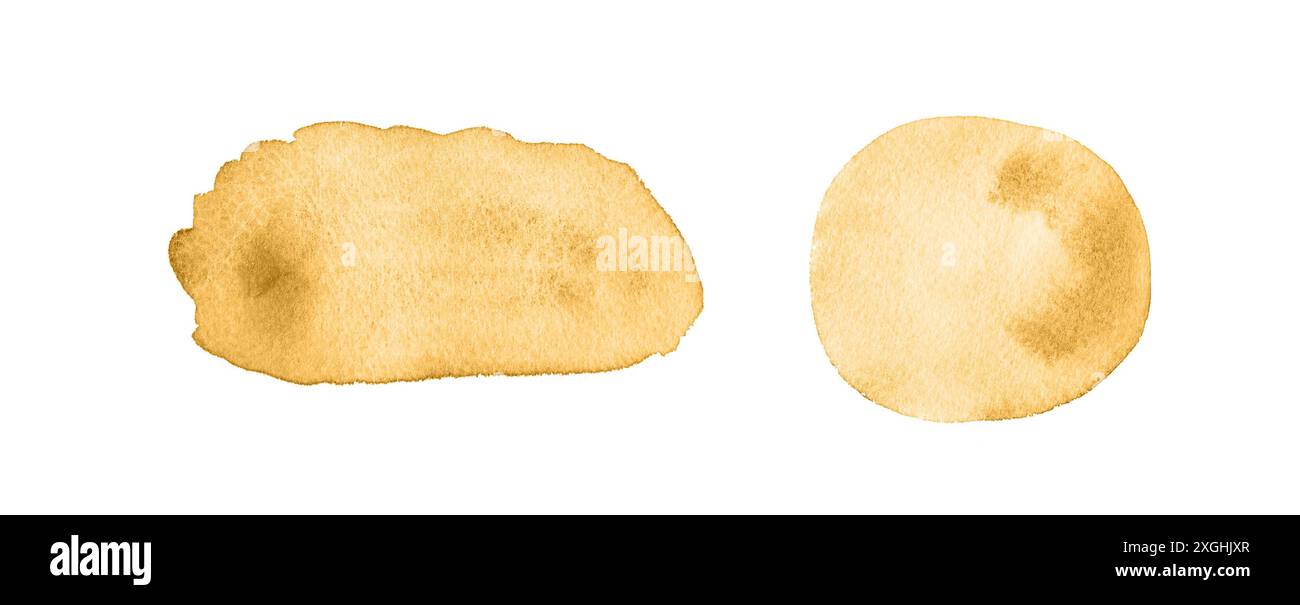 Watercolor autumn texture stroke with white background. Orange and ...