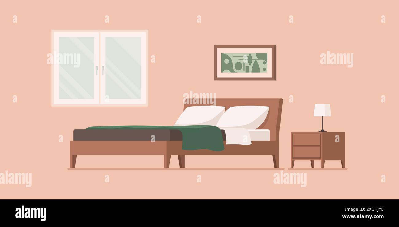 Contemporary bedroom interior with accessories, interior design and lifestyle concept Stock ...