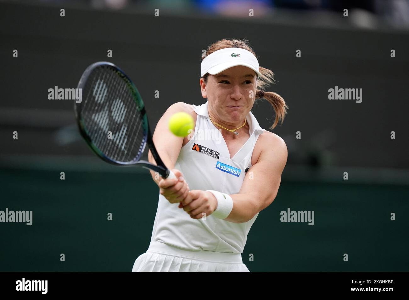 Lulu Sun in action against Donna Vekic (not pictured) on day nine of ...