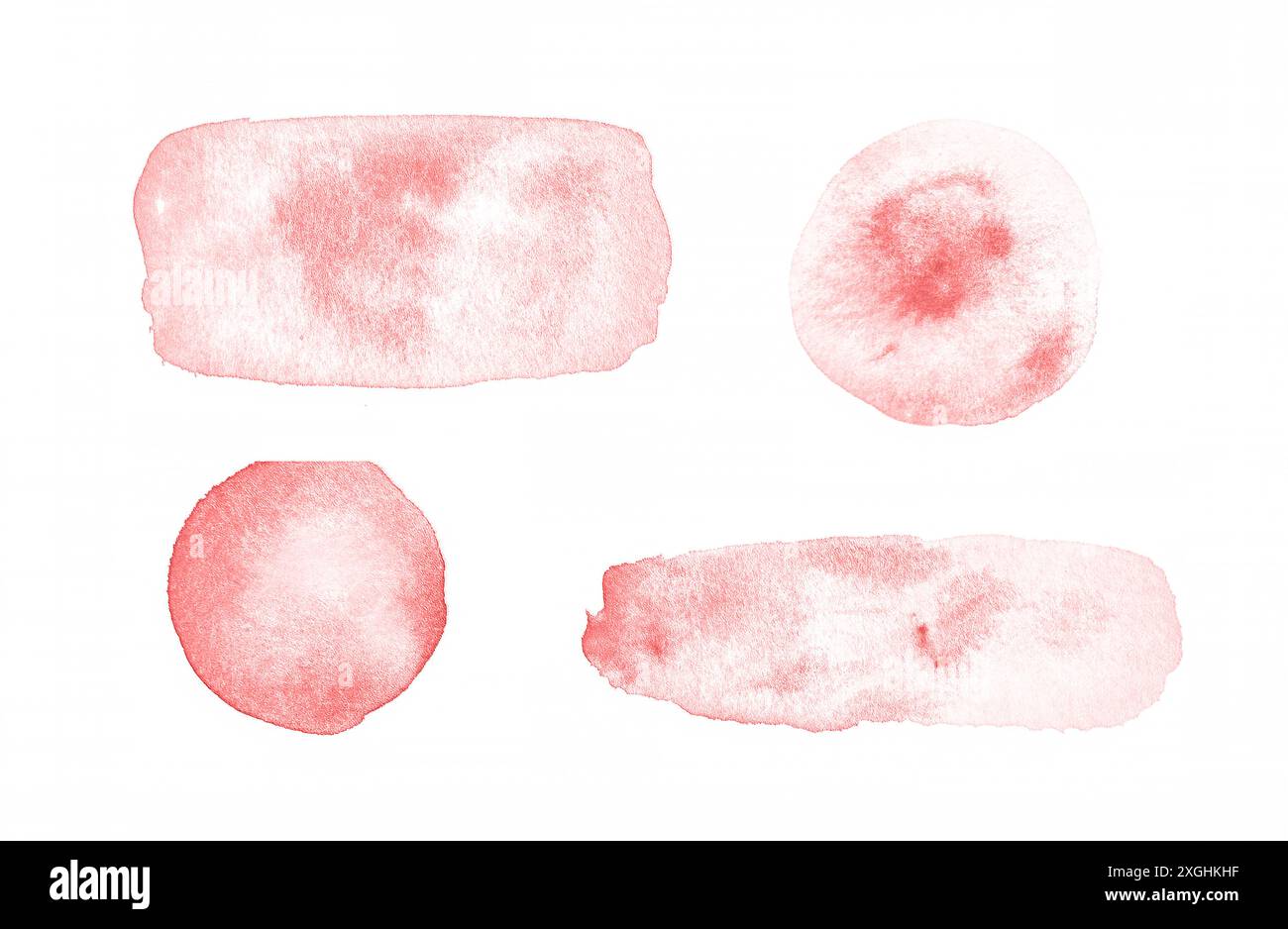 Watercolor autumn texture stroke with white background. Orange and ...