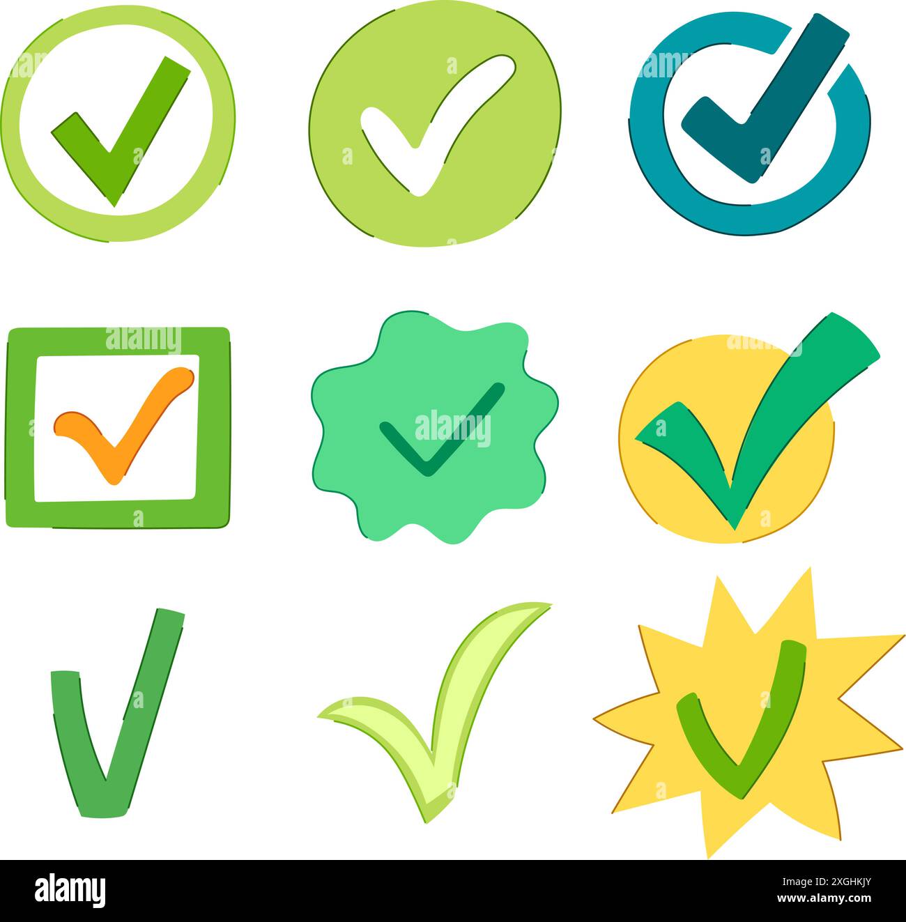 check mark set cartoon vector illustration Stock Vector Image & Art - Alamy