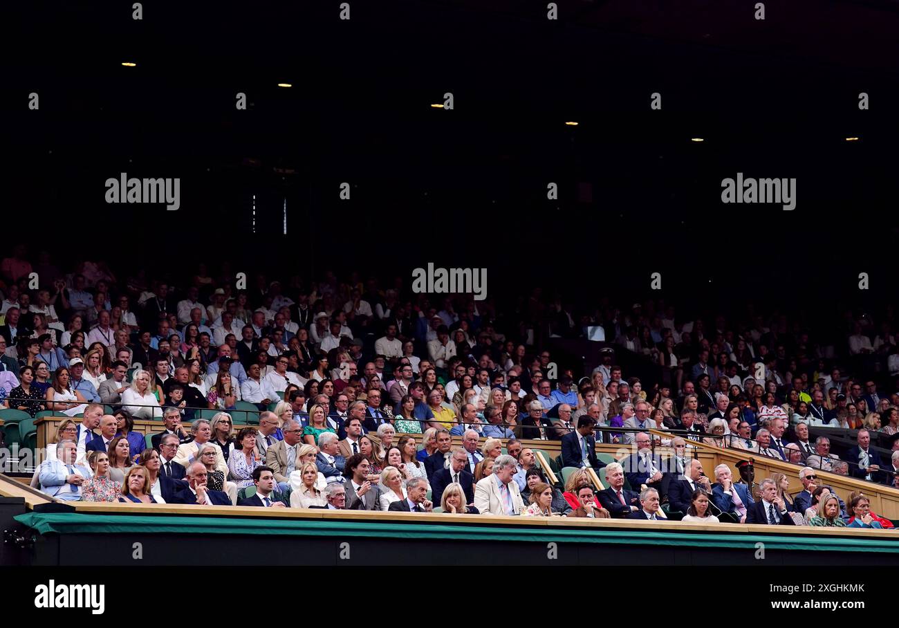A general view of the royal box on day nine of the 2024 Wimbledon ...