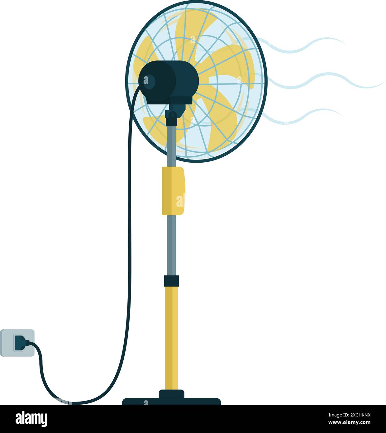 Electric pedestal fan: air cooling and refreshment concept Stock Vector ...