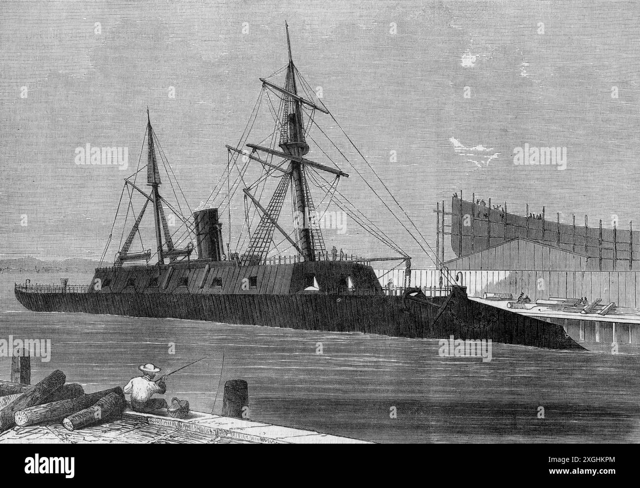 transport / transportation, navigation, warship, American ironclad ...