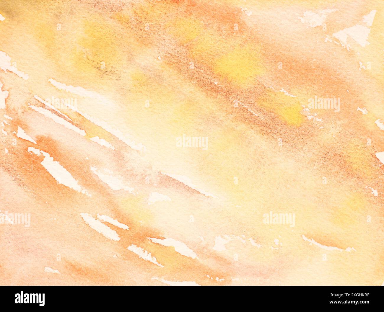 Watercolor autumn texture background. Orange and yellow abstract ...