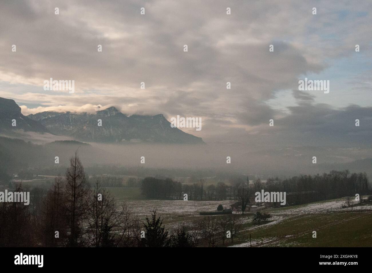 A snowy landscape in the French Savoy Area Stock Photo - Alamy