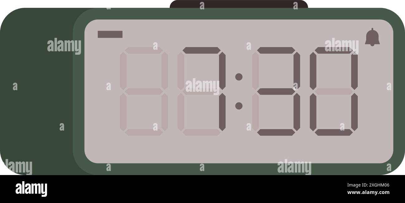 Vintage digital alarm clock isolated, time and reminders concept Stock ...