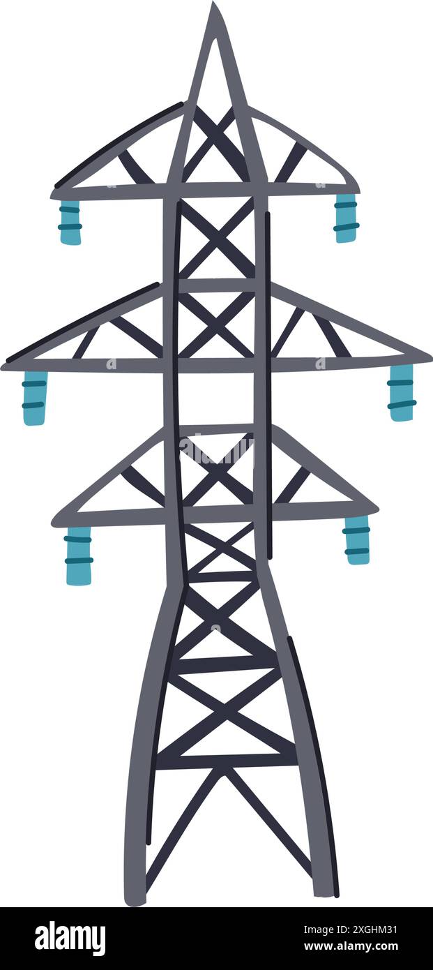 Industry Electric Pylon Cartoon Vector Illustration Stock Vector Image And Art Alamy