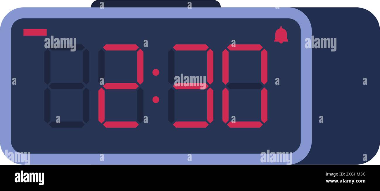 Vintage digital alarm clock isolated, time and reminders concept Stock ...