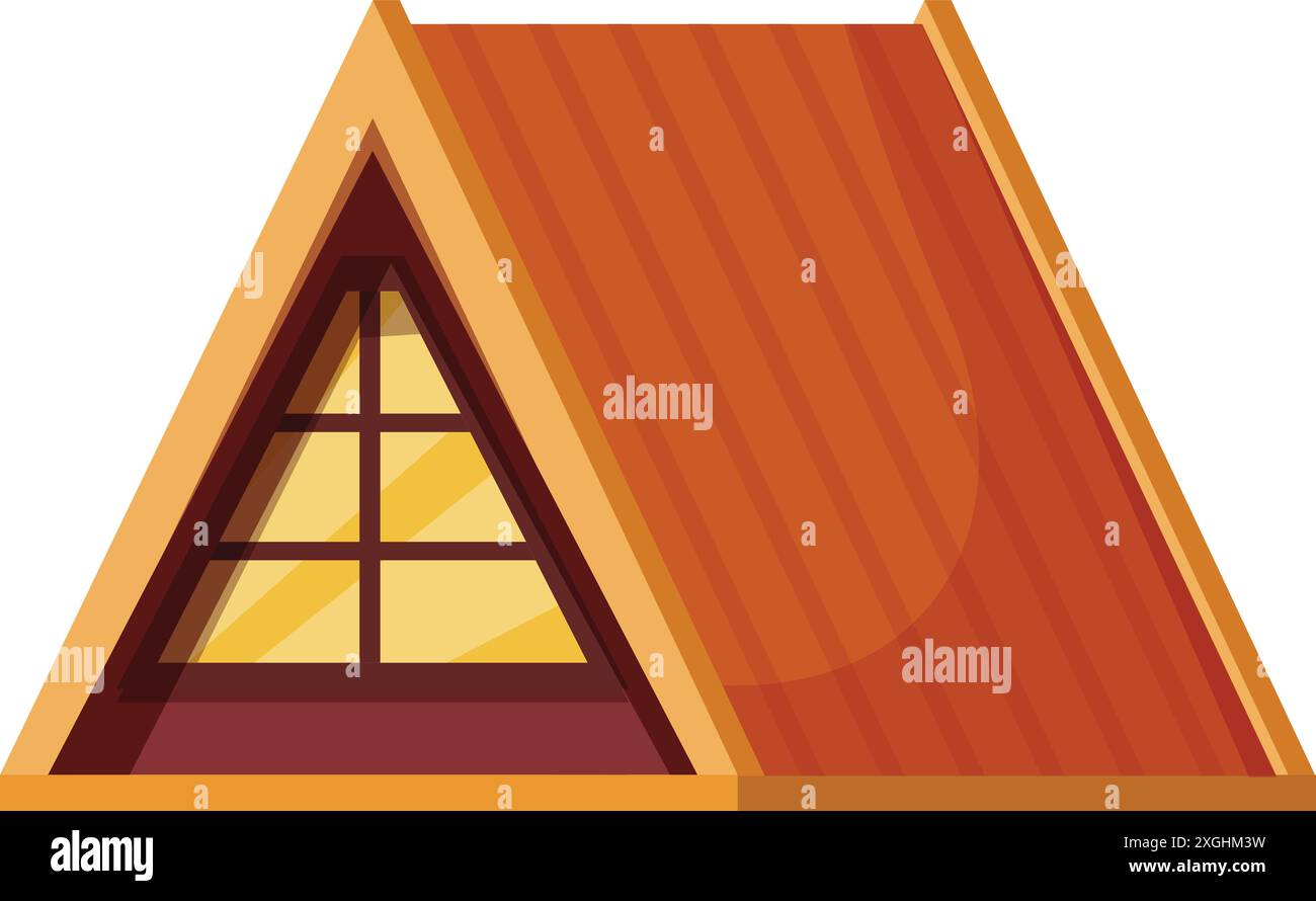 Triangular wooden dormer window with orange roof tiles, bringing ...