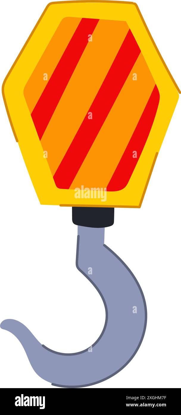 lifting crane hook cartoon vector illustration Stock Vector Image & Art ...