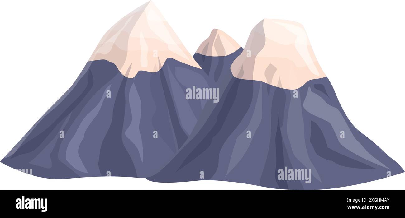 Three majestic mountains with snowy peaks rising high above the ...