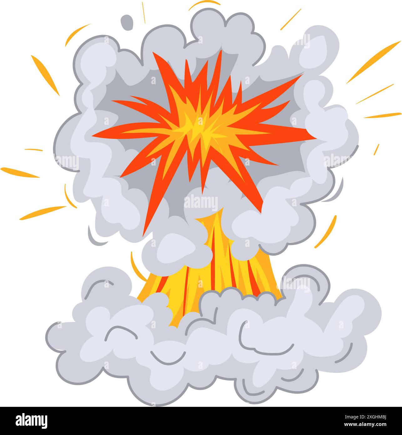 flame explosion effect cartoon vector illustration Stock Vector Image ...