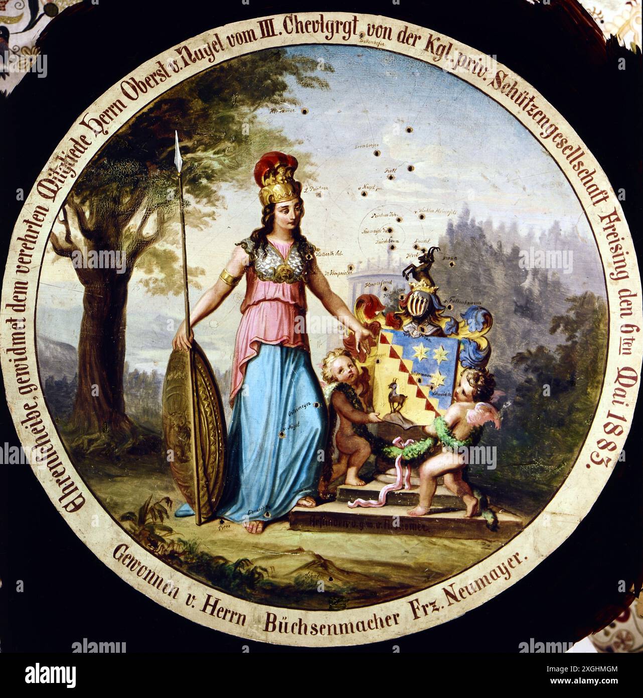 sports, shooting, target, target honouring colonel Ritter von Nagel ...