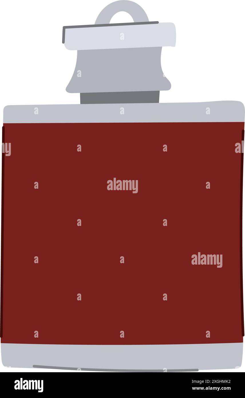 bottle flask alcohol cartoon vector illustration Stock Vector Image ...