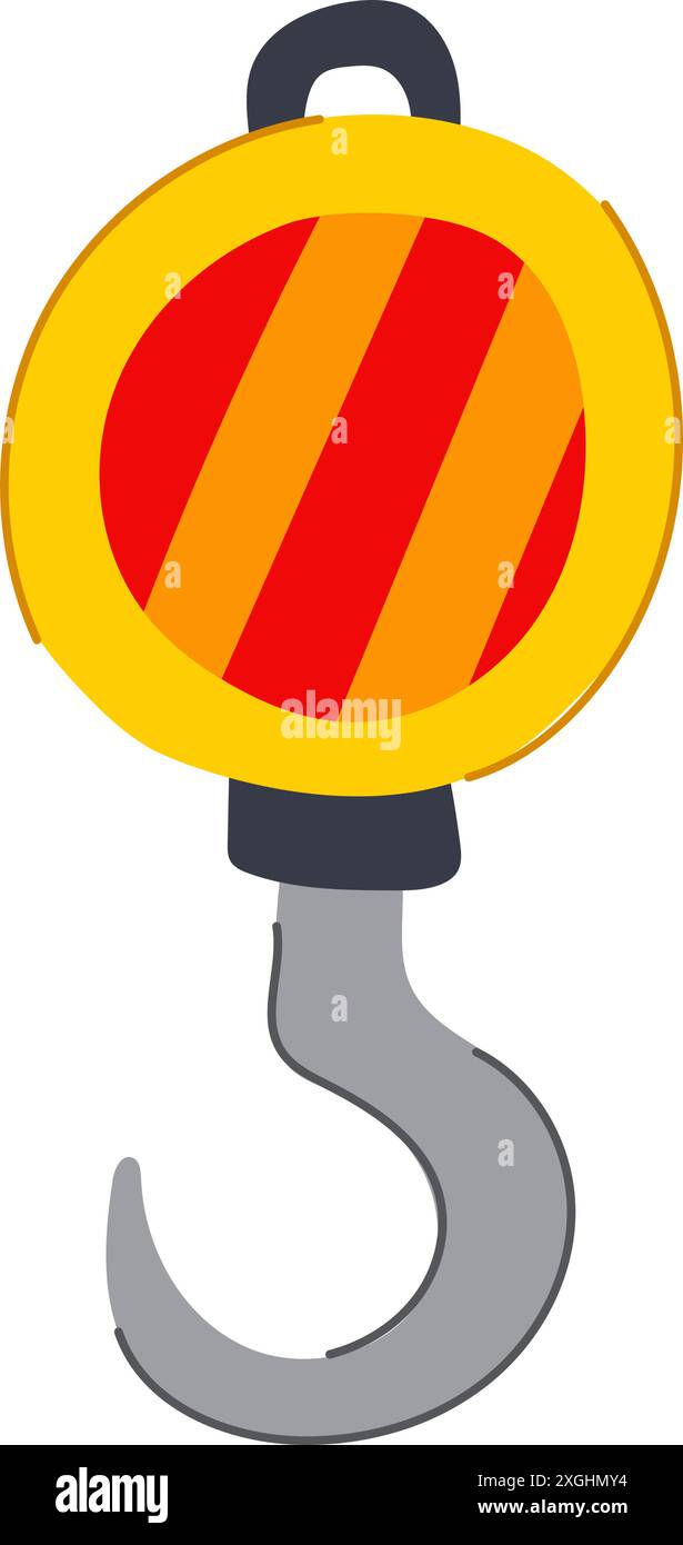 lift crane hook cartoon vector illustration Stock Vector Image & Art ...
