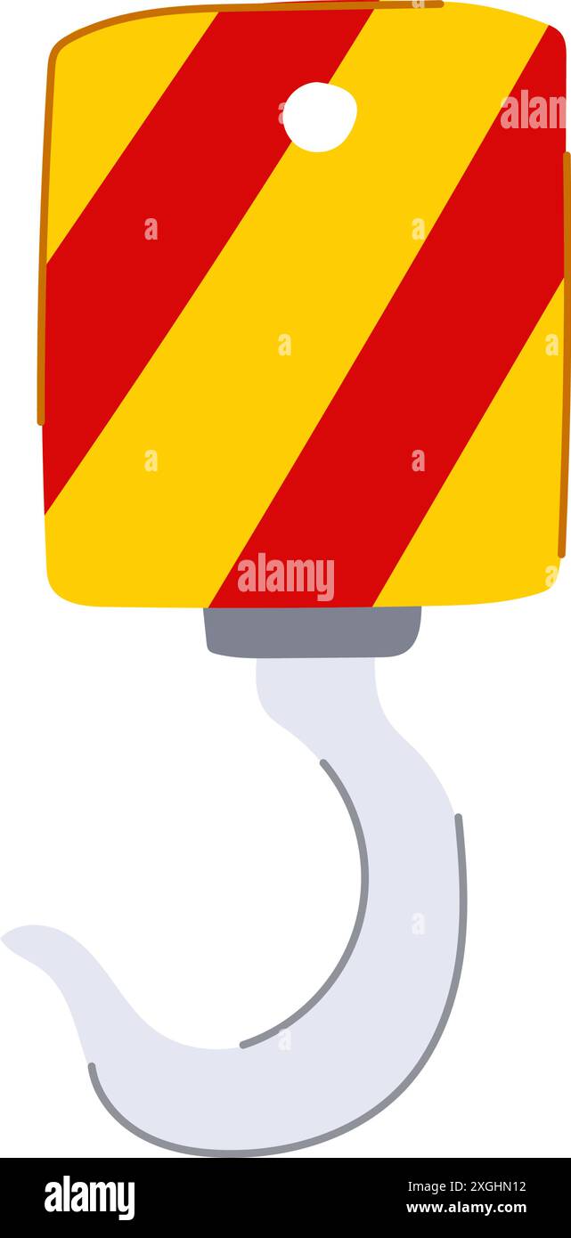 hoist crane hook cartoon vector illustration Stock Vector Image & Art ...