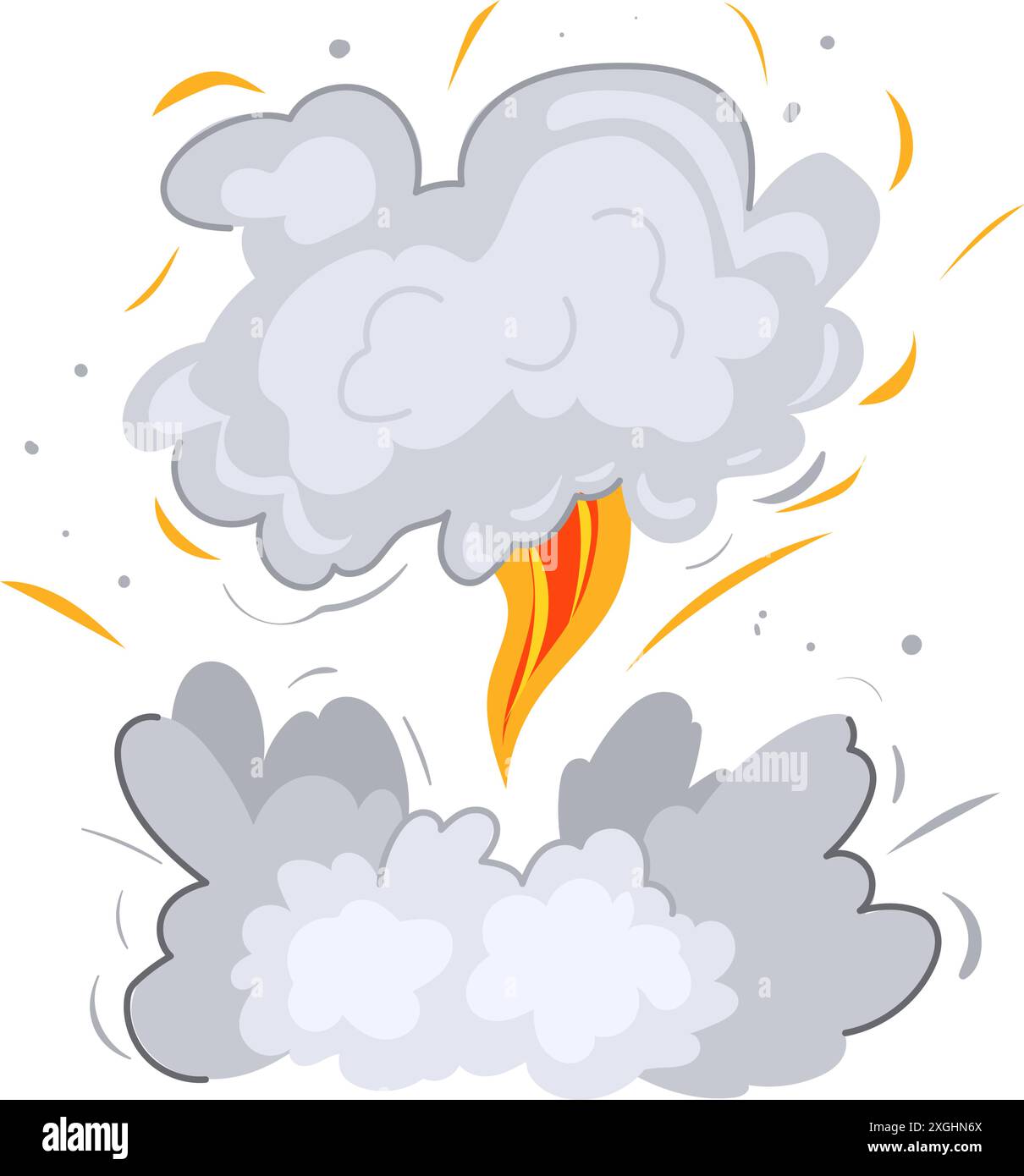 Comic energy explosion cartoon flame smoke cloud hi-res stock ...