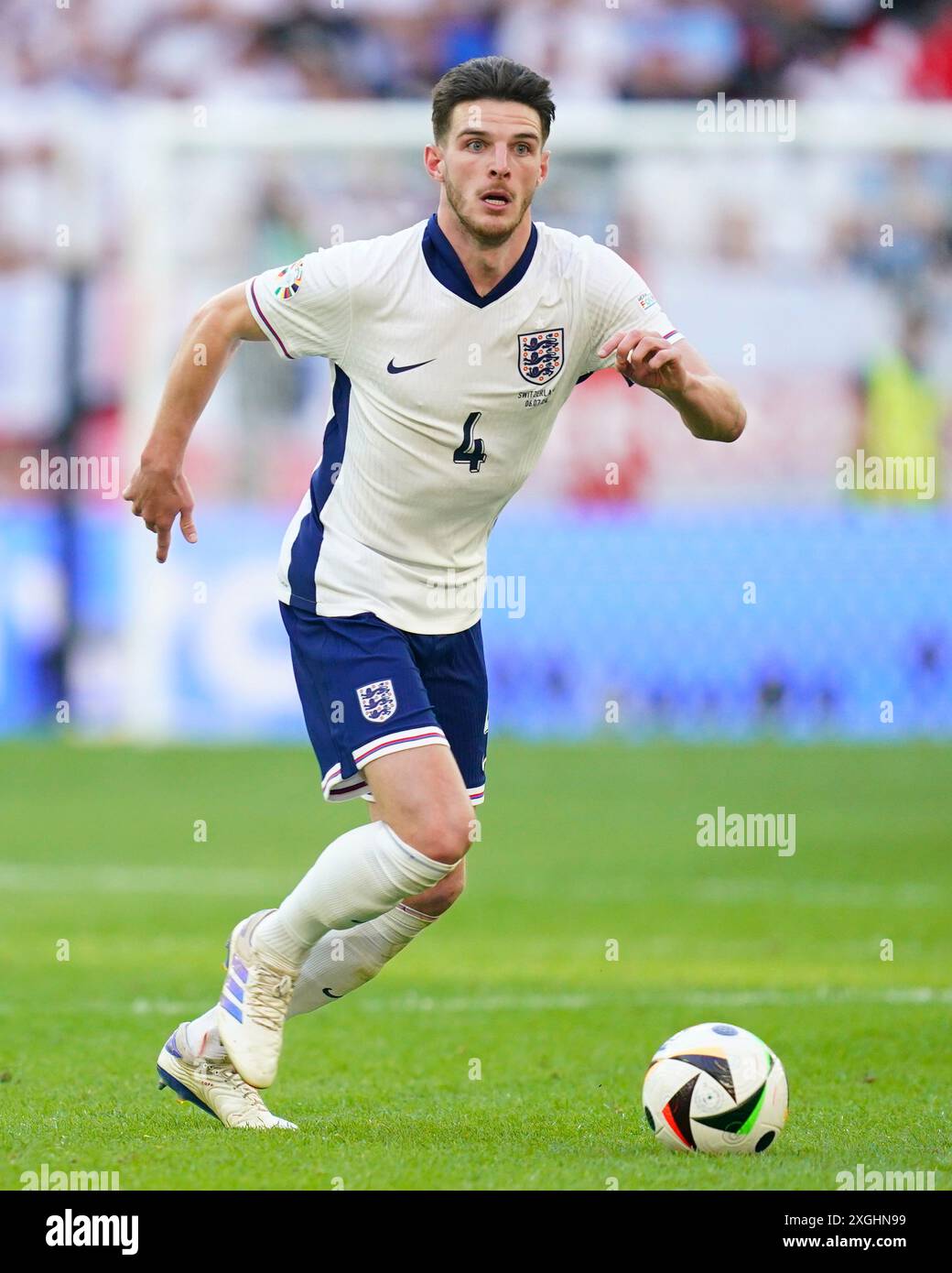 Declan Rice of England during the UEFA Euro 2024 match between England and Switzerland. Quarter ...