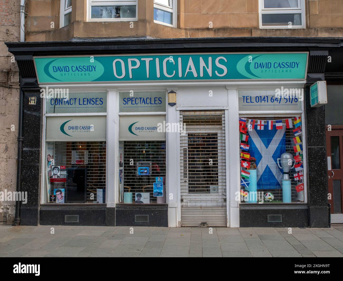 Glasgow, Scotland, UK. July 6th 2024: A local Scottish opticians ...