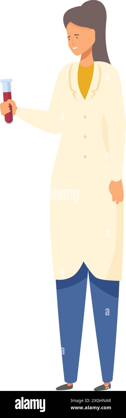 Lab worker holding test Stock Vector Images - Alamy