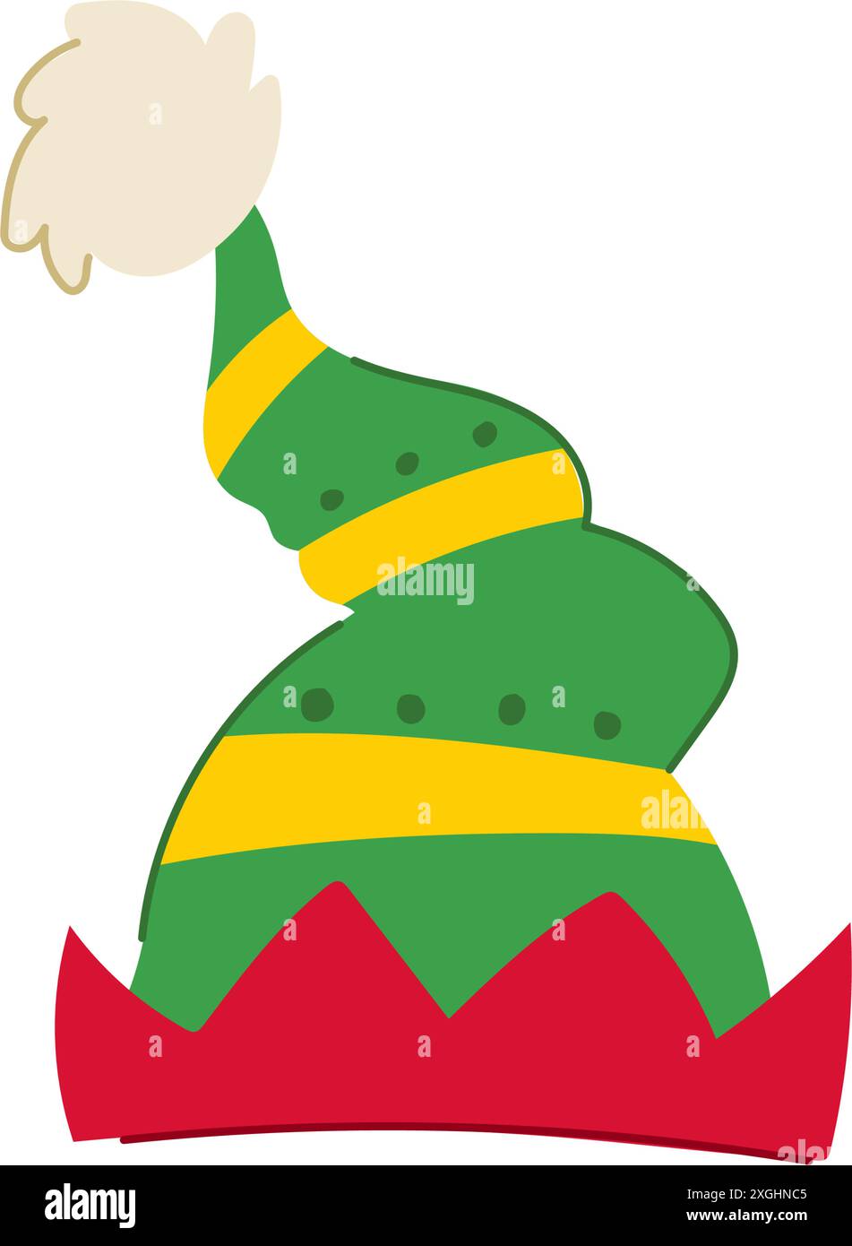 cap elf santa hat cartoon vector illustration Stock Vector Image & Art ...