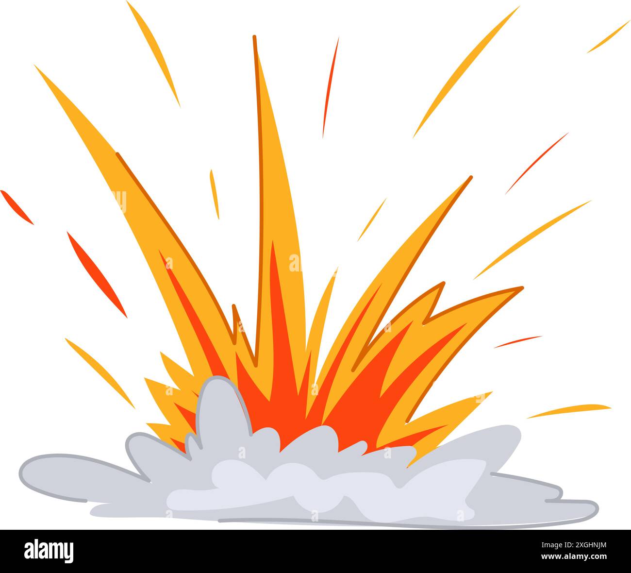 yellow explosion effect cartoon vector illustration Stock Vector Image ...