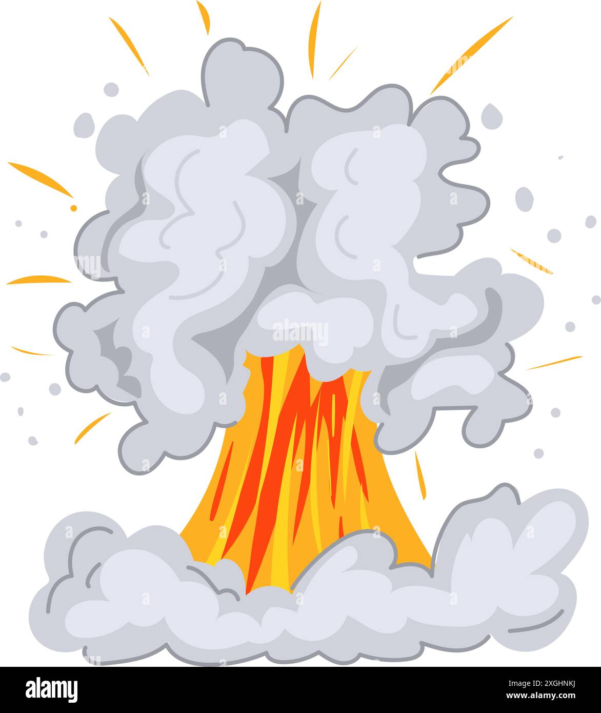 cloud explosion effect cartoon vector illustration Stock Vector Image ...