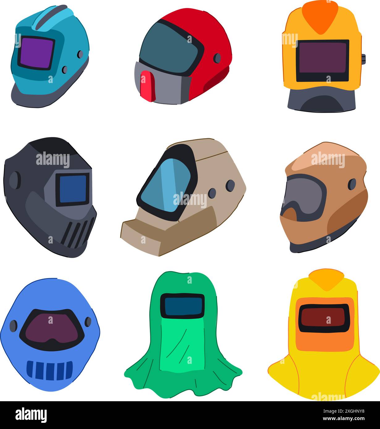 helmet welding set cartoon vector illustration Stock Vector Image & Art ...