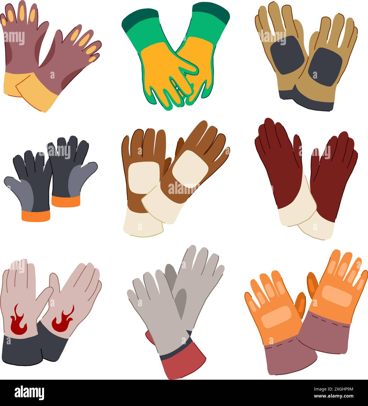 gloves welding set cartoon vector illustration Stock Vector Image & Art ...
