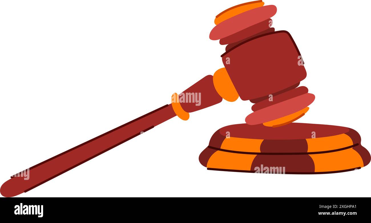 court judge hammer cartoon vector illustration Stock Vector Image & Art ...