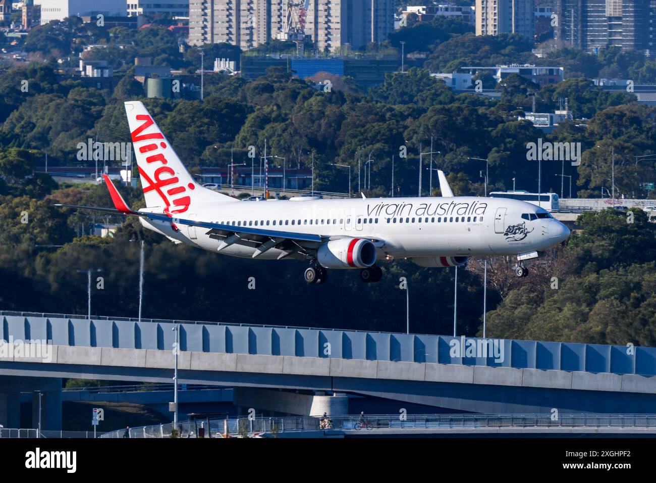 Virgin Australia Boeing 737 aircraft landing. Airplane B737 of Virgin ...