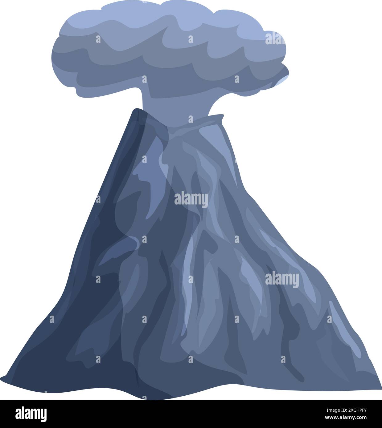 Large volcano erupting with ash cloud, geological disaster Stock Vector ...