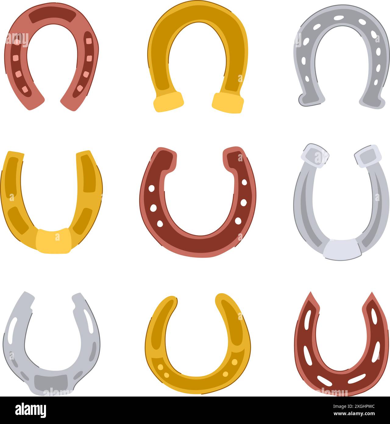 horseshoe set cartoon vector illustration Stock Vector Image & Art - Alamy