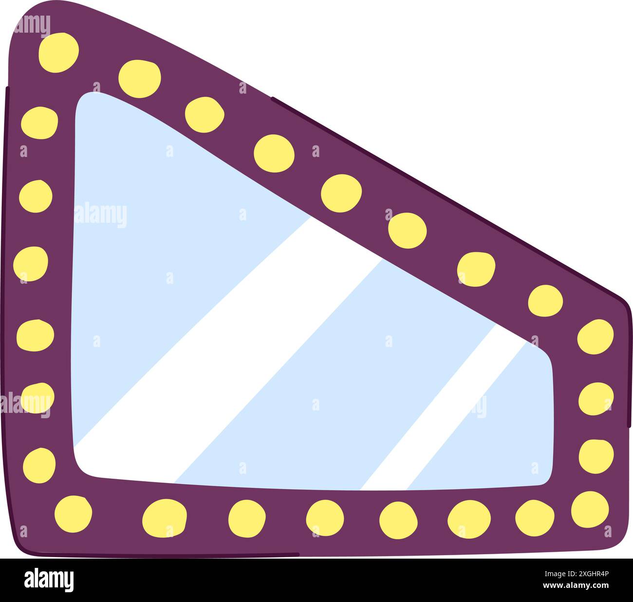 retro makeup mirror frame cartoon vector illustration Stock Vector ...