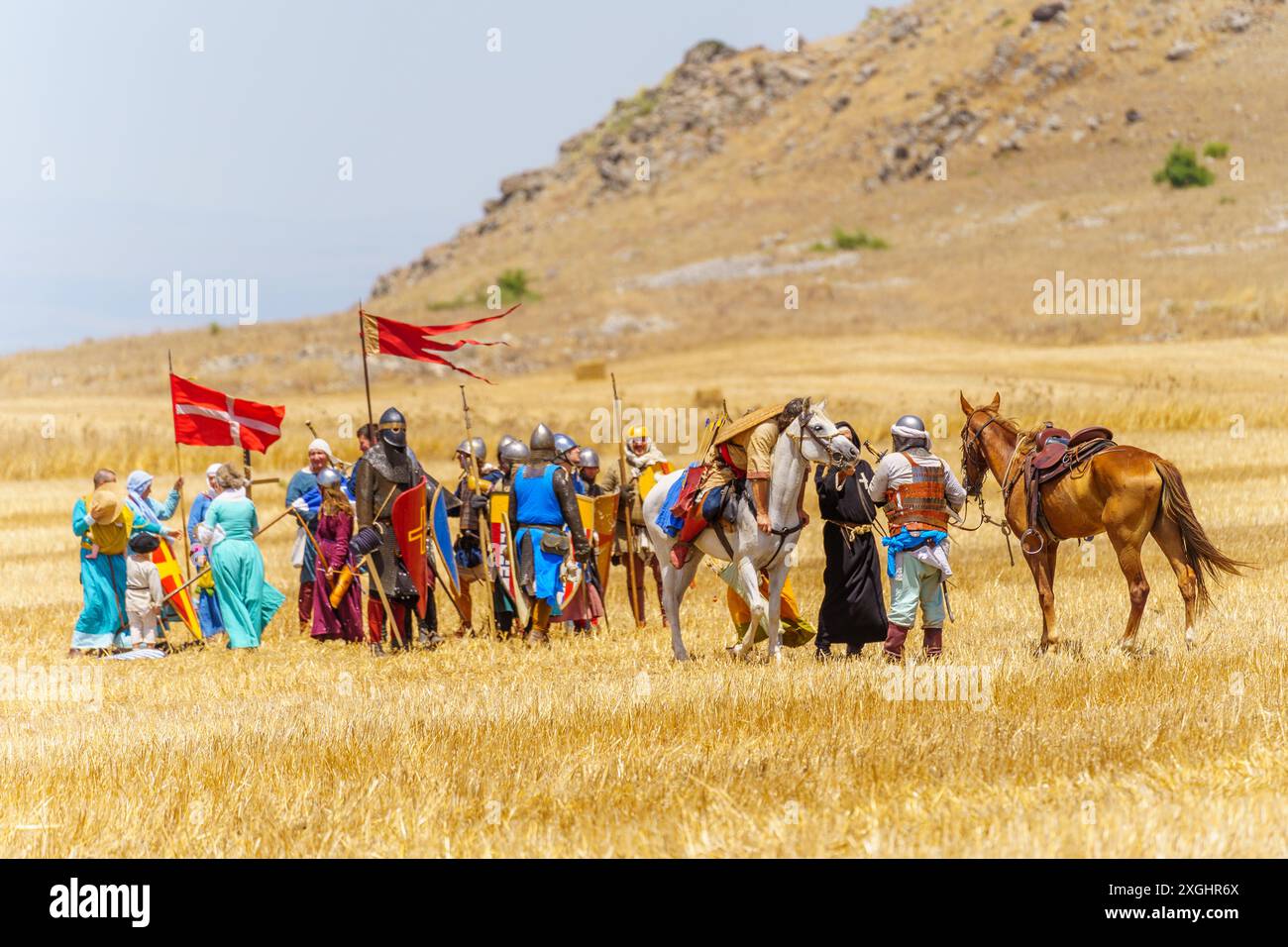 Lavi, Israel - July 05, 2024: Reenactment of the 1187 Battle of the ...