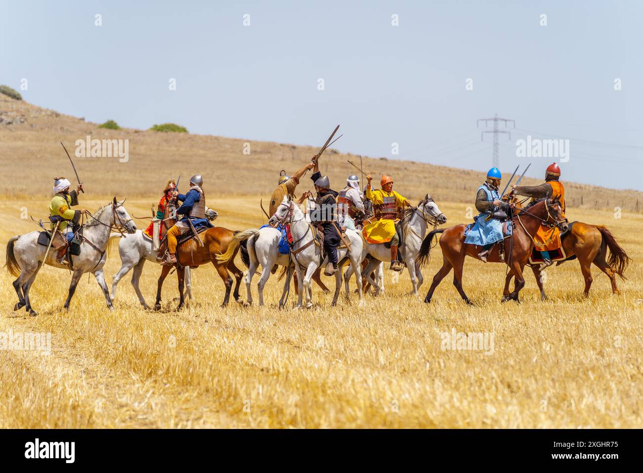 Medieval battle scene cavalry infantry hi-res stock photography and ...