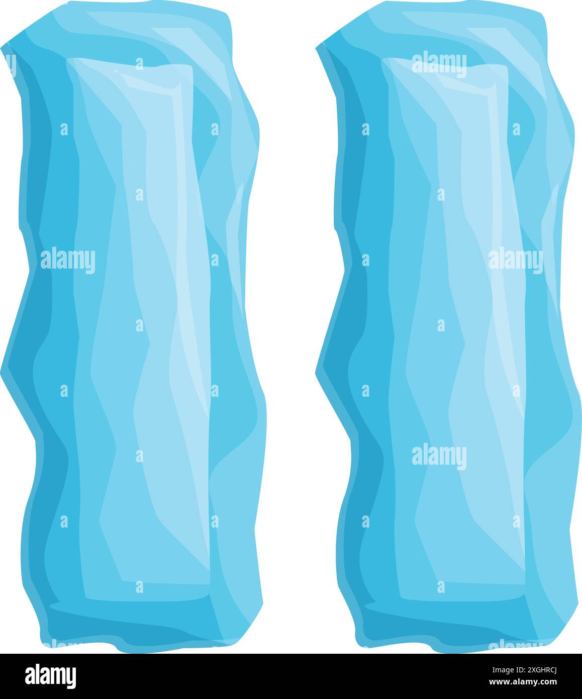 Two big blocks of ice are forming a narrow passage Stock Vector Image ...