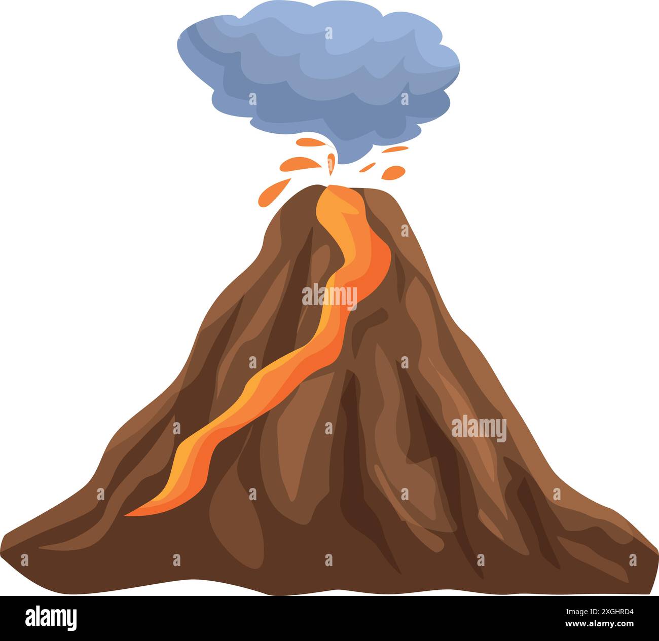 Cartoon illustration of a volcano erupting hi-res stock photography and ...