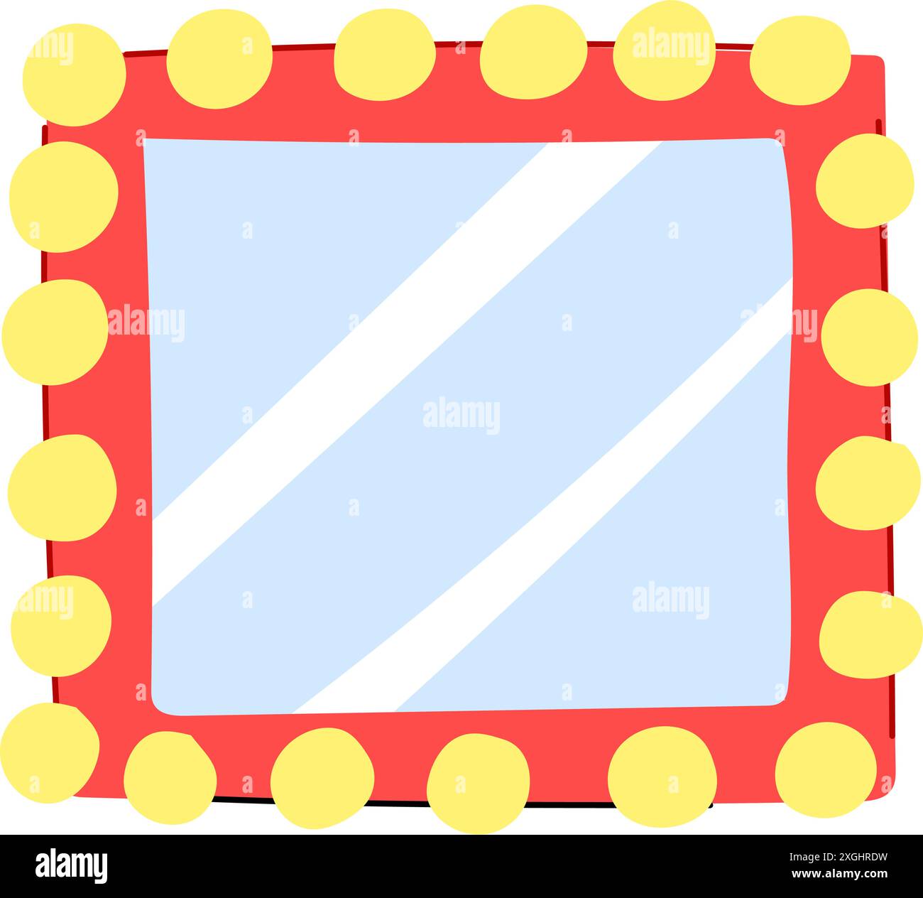 table makeup mirror frame cartoon vector illustration Stock Vector ...