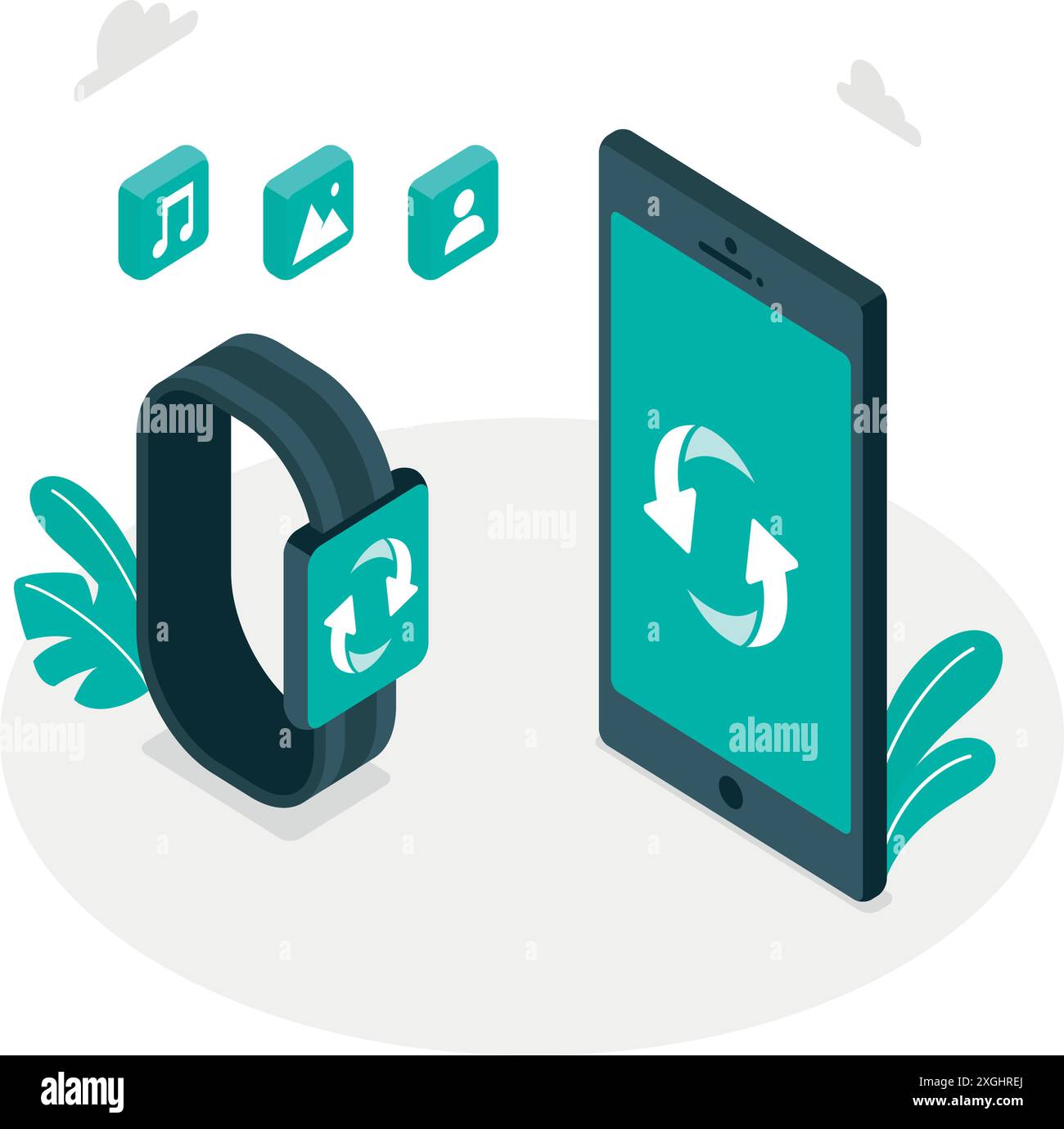 Sync Concept Illustration The Concept Of Icon Or 3d Symbol Of Refresh Reload Update Process