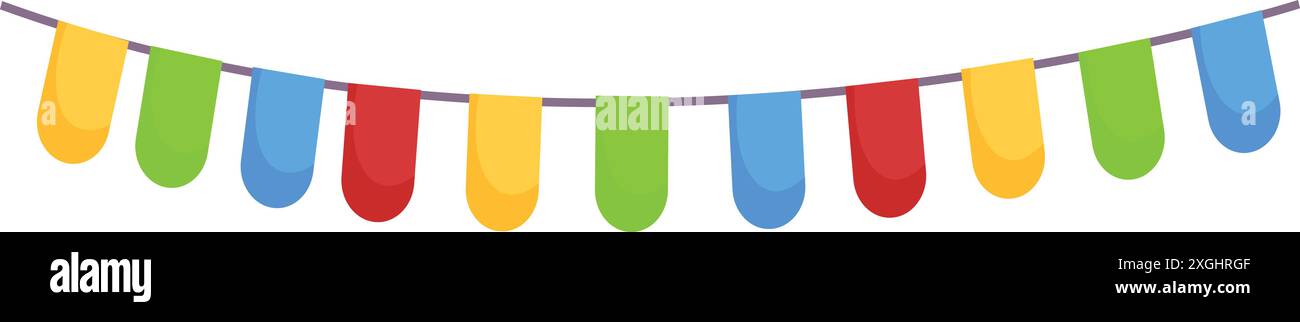 Colorful festive bunting hanging on string is perfect for celebrating a ...
