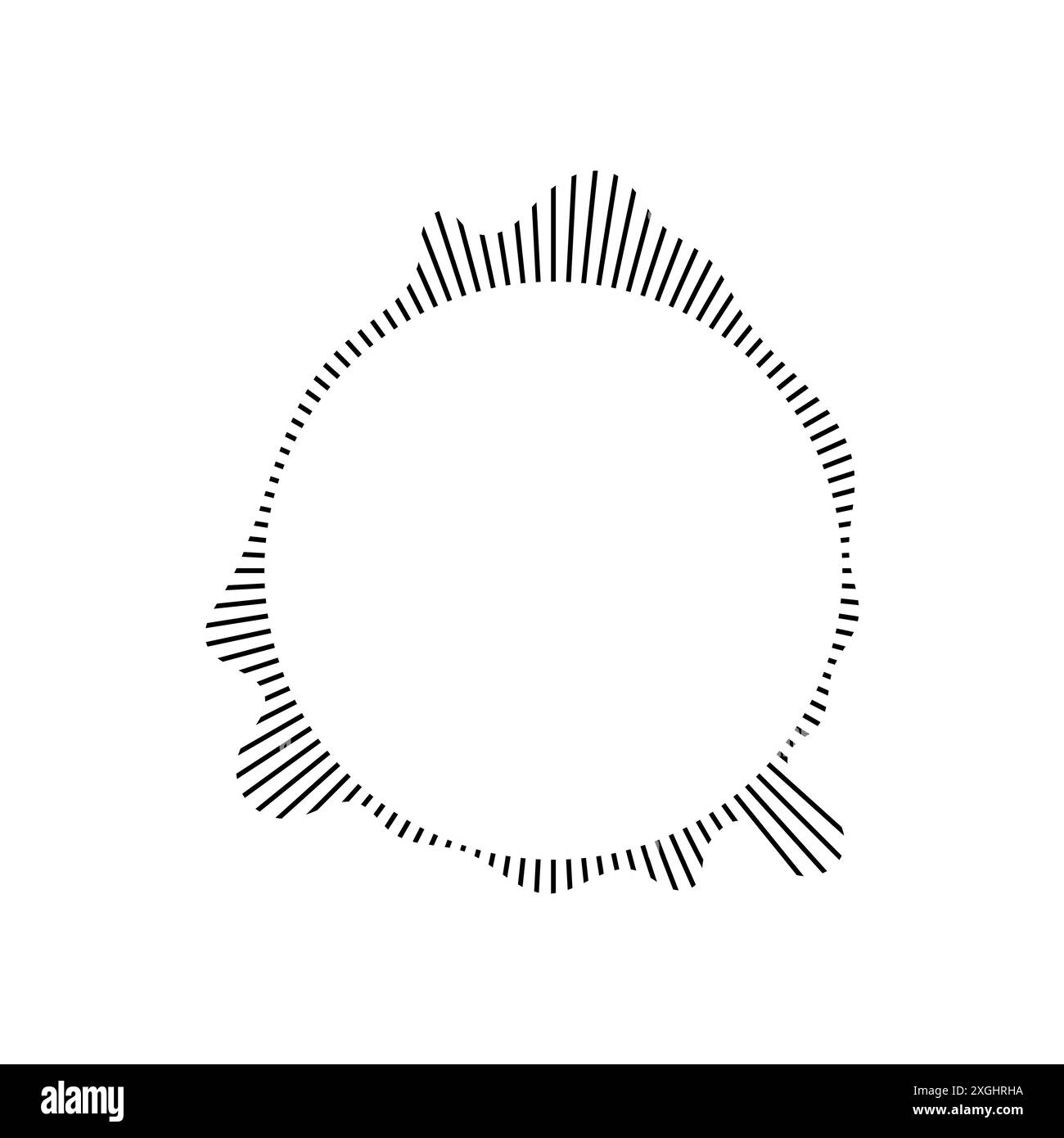 Music equalizer and sound wave. Circular sound waves, depicting audio ...