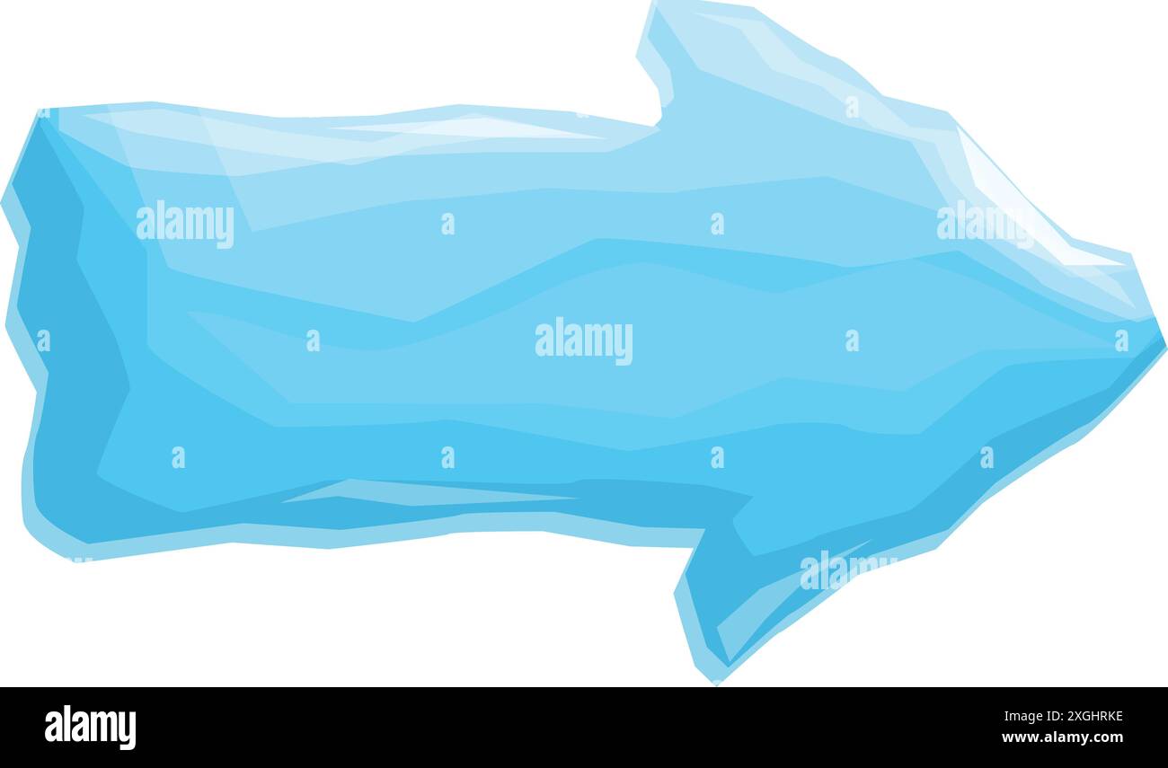 Frozen water arrow pointing right showing the direction on a white ...