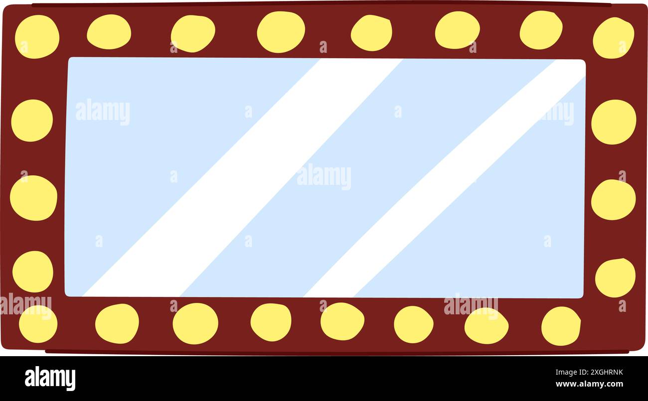 light makeup mirror frame cartoon vector illustration Stock Vector ...