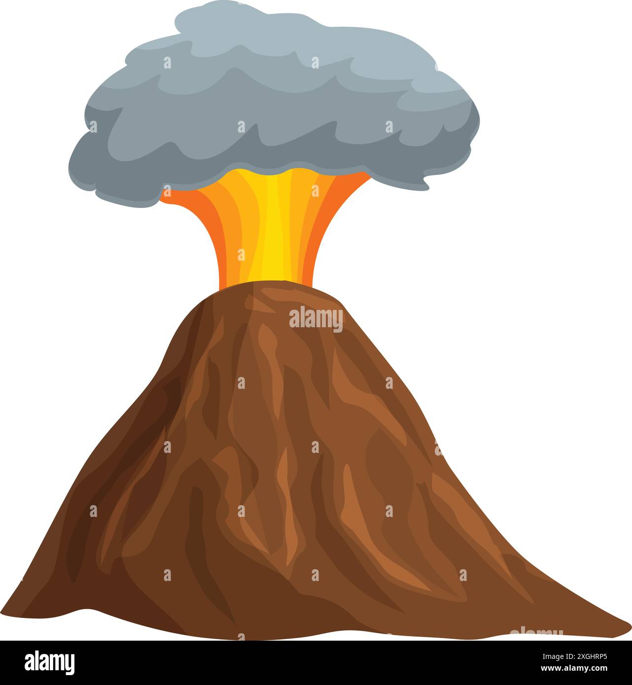 Volcano erupting with molten lava, ash and smoke exploding in the air Stock Vector Image & Art ...
