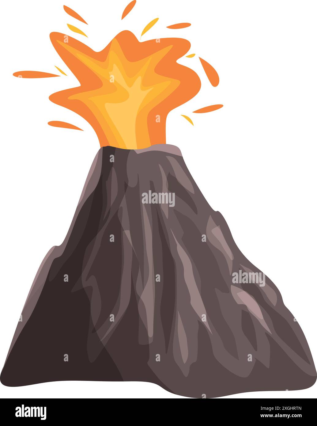 Cartoon illustration of a volcano erupting, spewing hot lava and ash Stock Vector Image & Art ...