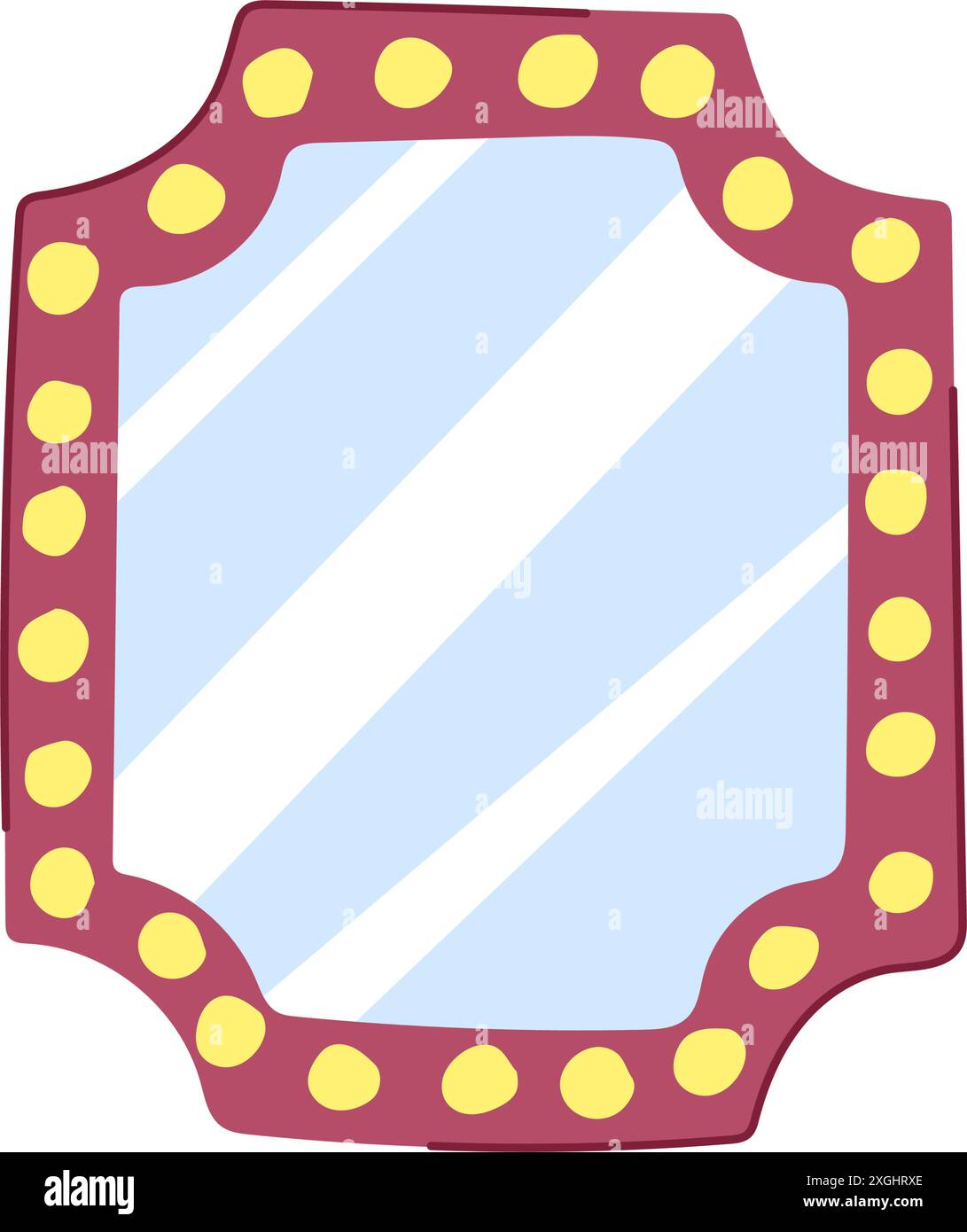 beauty makeup mirror frame cartoon vector illustration Stock Vector ...